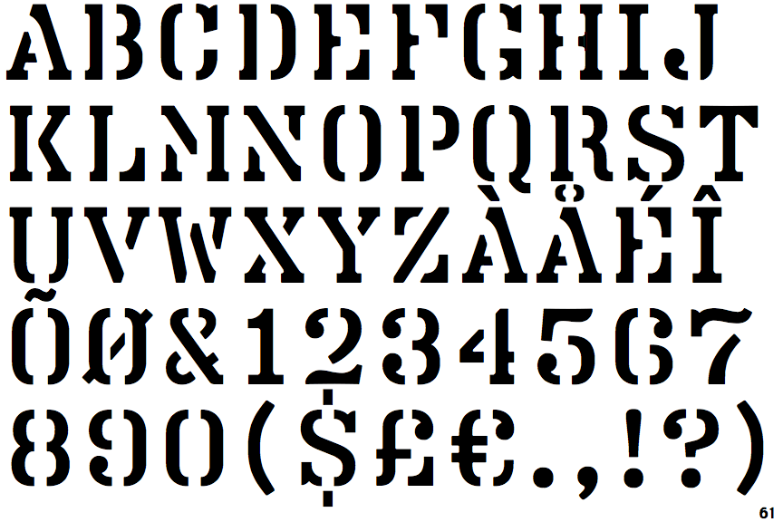 Identifont - Vtg Stencil Bradley 075