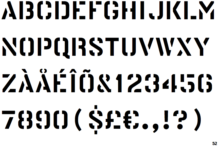 Identifont - Vtg Stencil Diag B 087