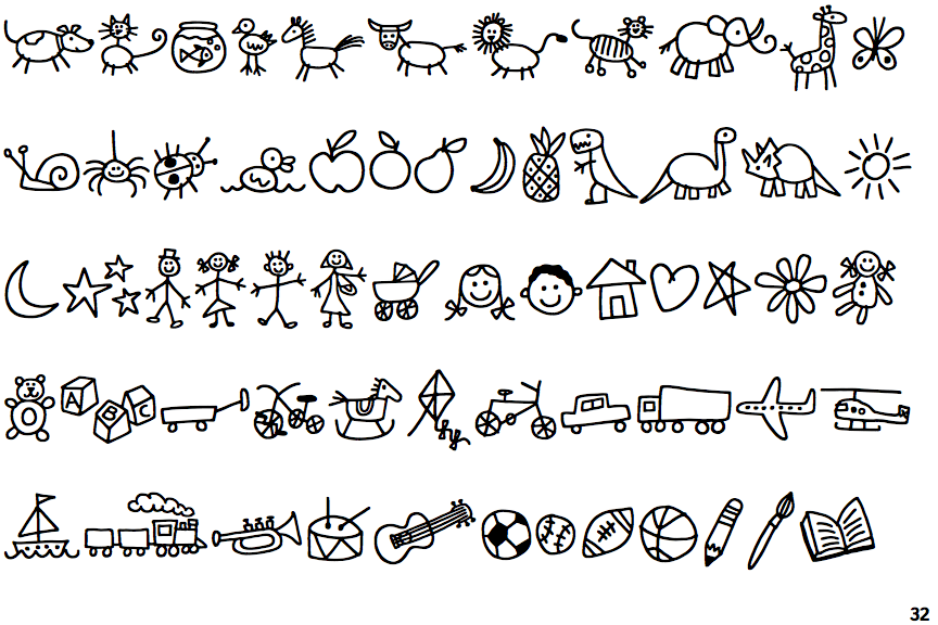 Identifont - Kidwriting Dingbats Pro Light