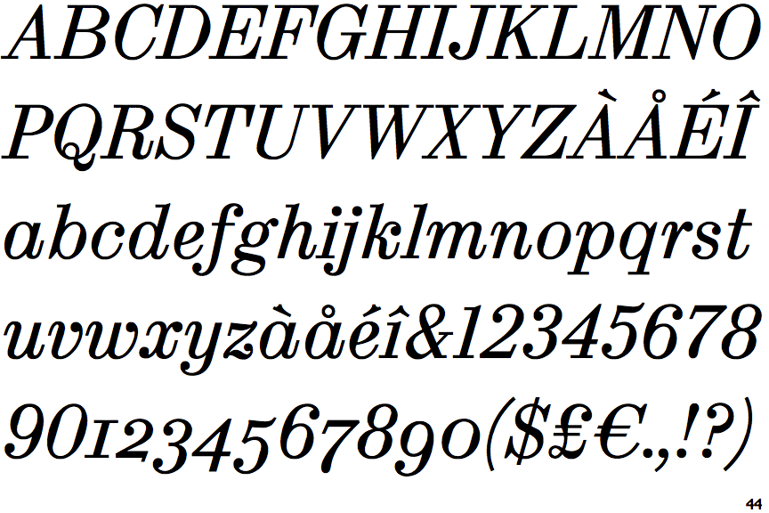 Identifont - Synt Italic