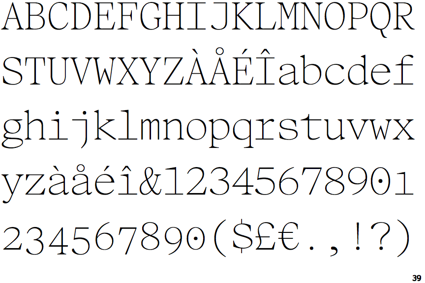 Identifont - Wagram Mono Display Thin