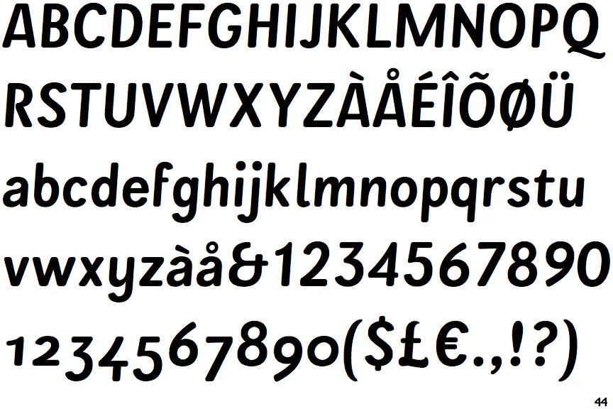 Identifont - Runde Wien Oblique