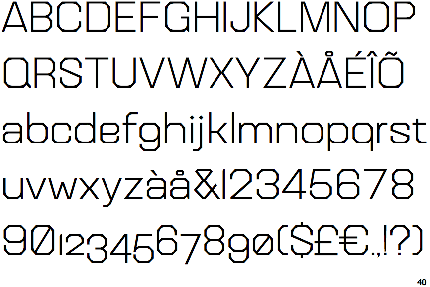 Identifont - F37 Stout Thin Expanded