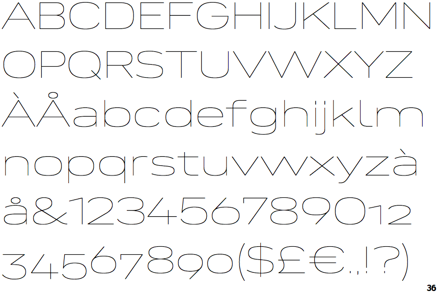 Identifont - Neue DIN Extra Wide Thin