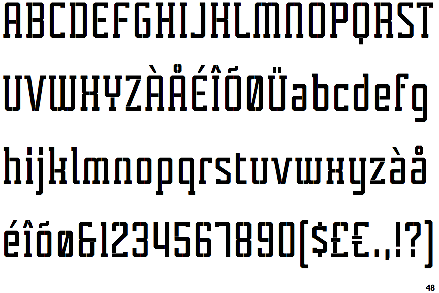 Identifont - Tecnica Stencil 1 Bold Alternate