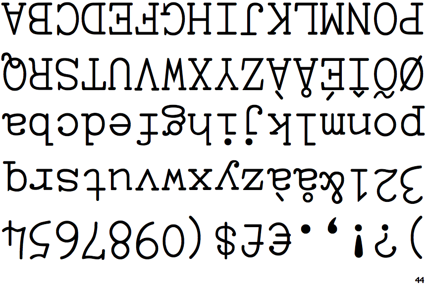 Upside Down Font