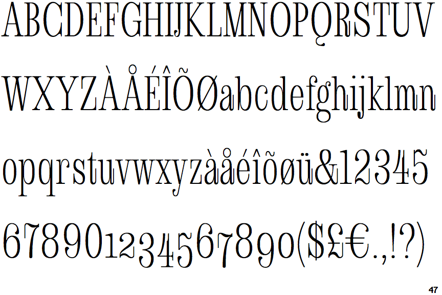 Identifont - Royalis Extra Light Condensed