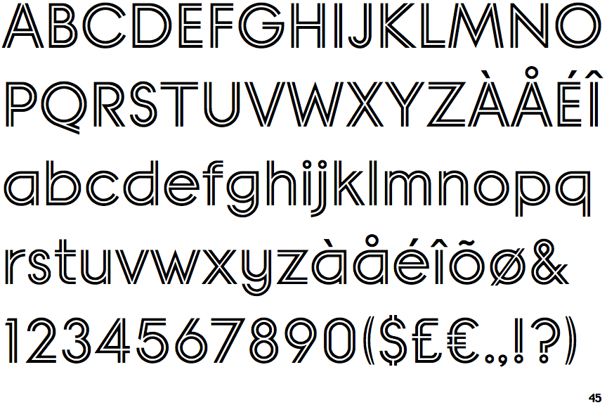 Identifont - Banks & Miles Double Line Light