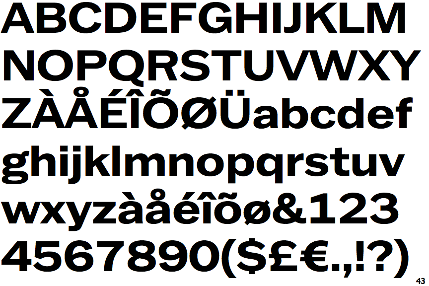 Identifont - Latino Gothic Expanded Bold