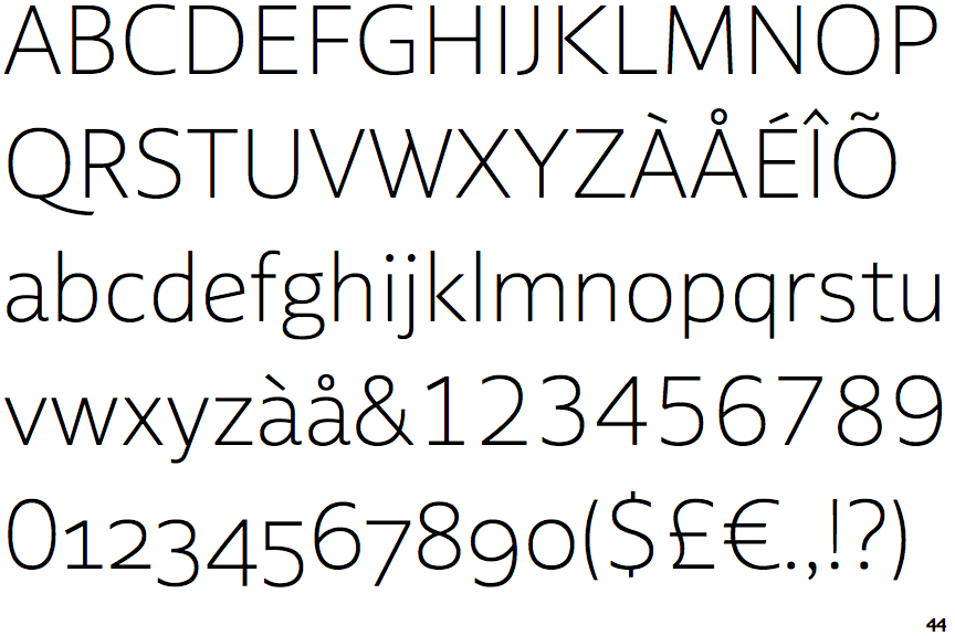 Identifont - Multiple Sans Alternate II Extra Light