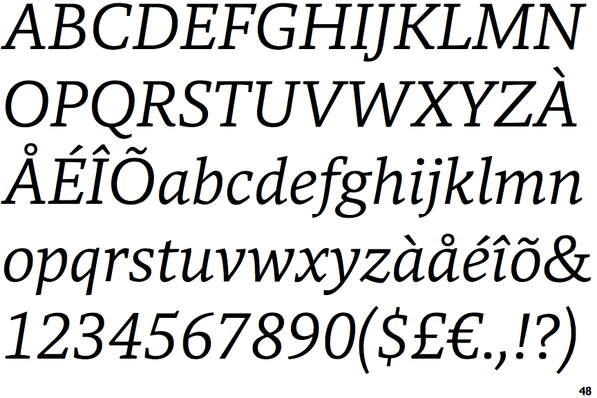 Identifont - Mundo Serif Book Italic
