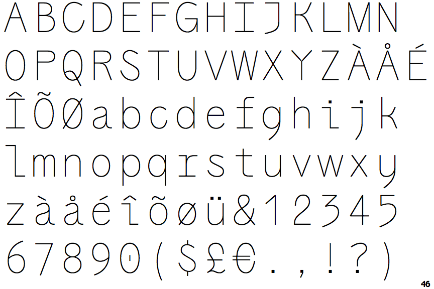Identifont - Air Thin Mono (Pangram Pangram)