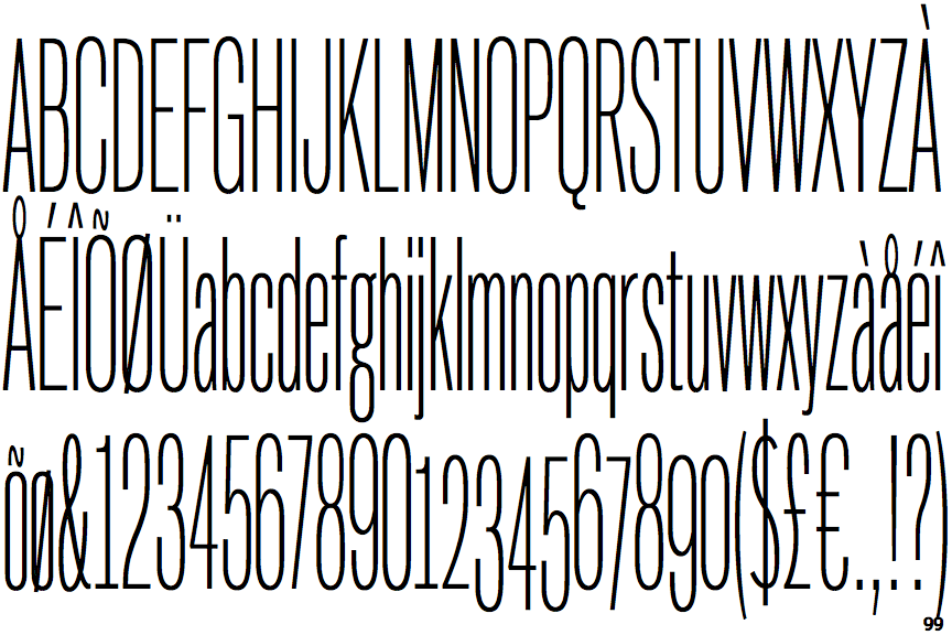 Identifont - PG Gothique Compressed Thin