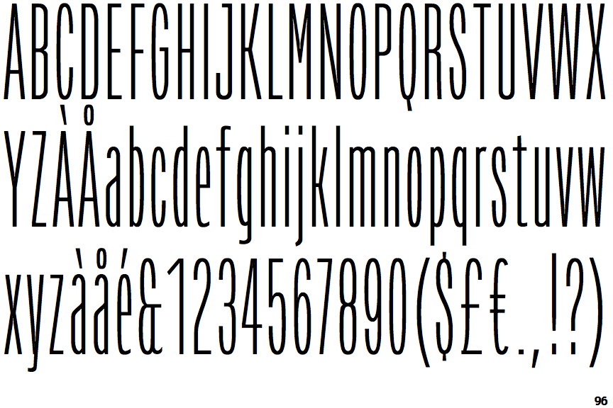 Identifont - Verbatim Condensed Thin