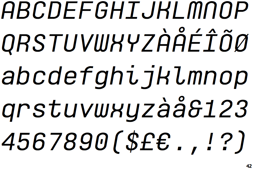 Identifont - Monospaceland Oblique