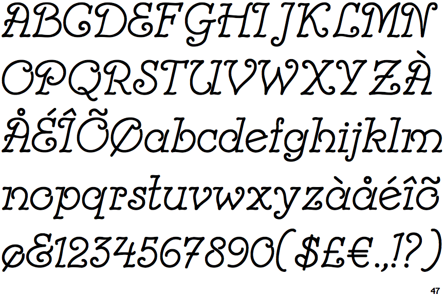Identifont - Card Light Italic