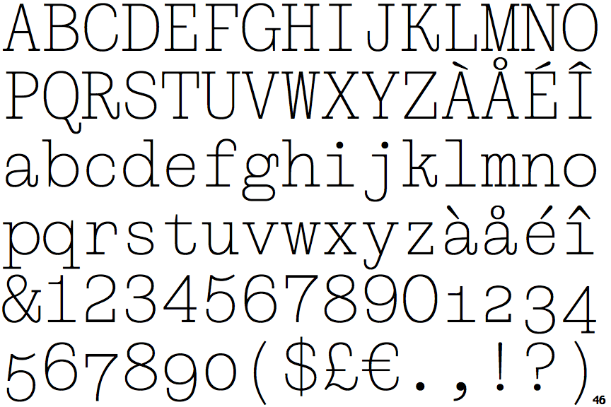Identifont - Covenant Mono Extra Light