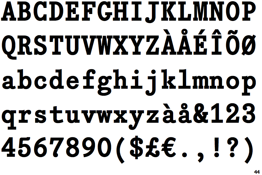 Identifont - Bodoni Egyptian Mono Bold