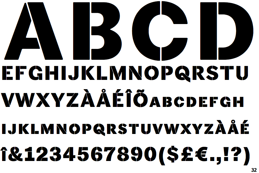 Identifont - Phiz Stencil