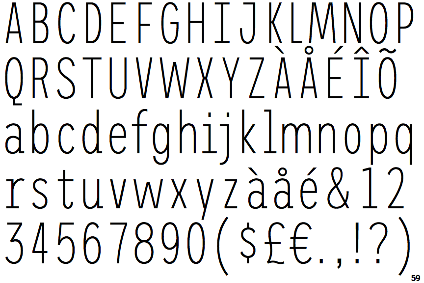 Identifont - Trispace Condensed Thin