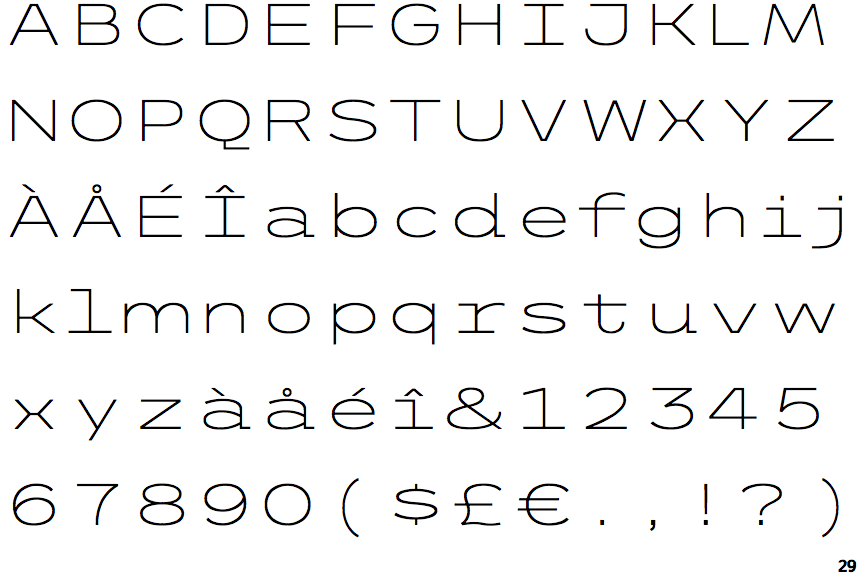 Identifont - Trispace Expanded Thin
