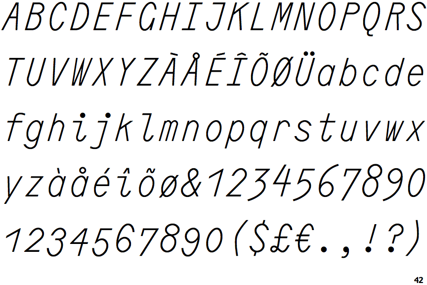 Identifont - Elma Mono Extra Light Slanted