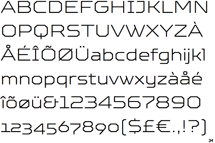 Identifont - TT Octosquares Expanded Thin