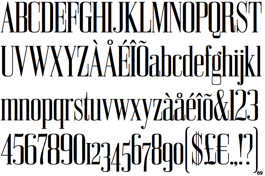 Identifont - Bodoni Z37 M Compressed