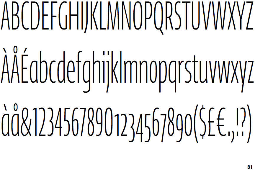 Identifont - Greta Sans Compressed Thin