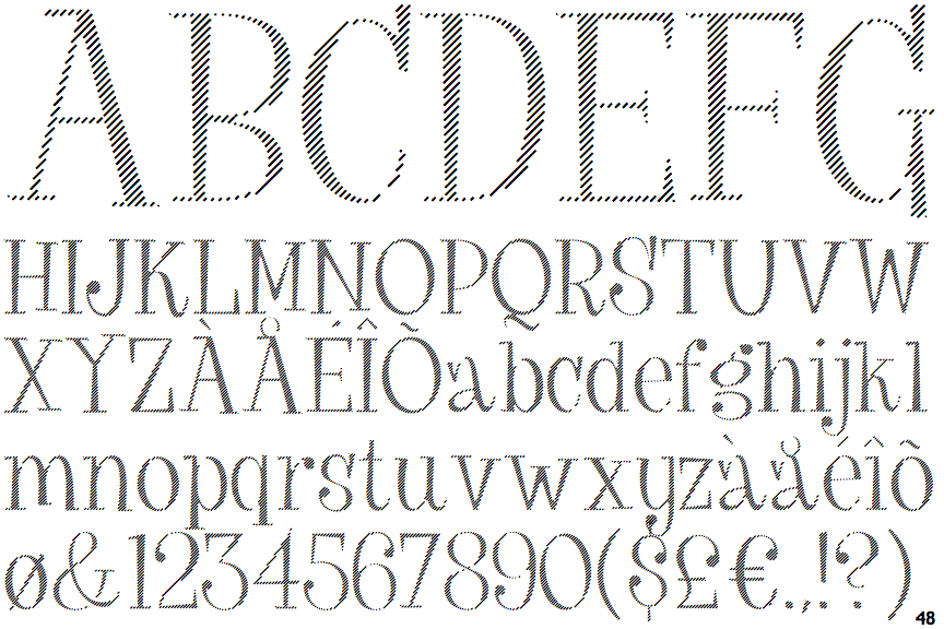 Identifont - Big Tickle Hatched Light