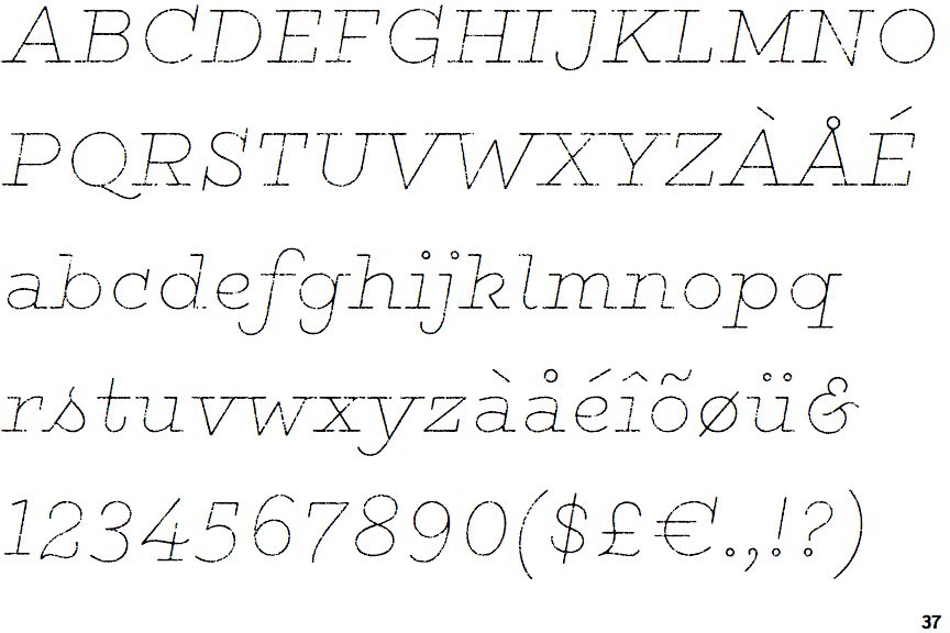 Identifont - Gist Lo-Res Rough Black Line